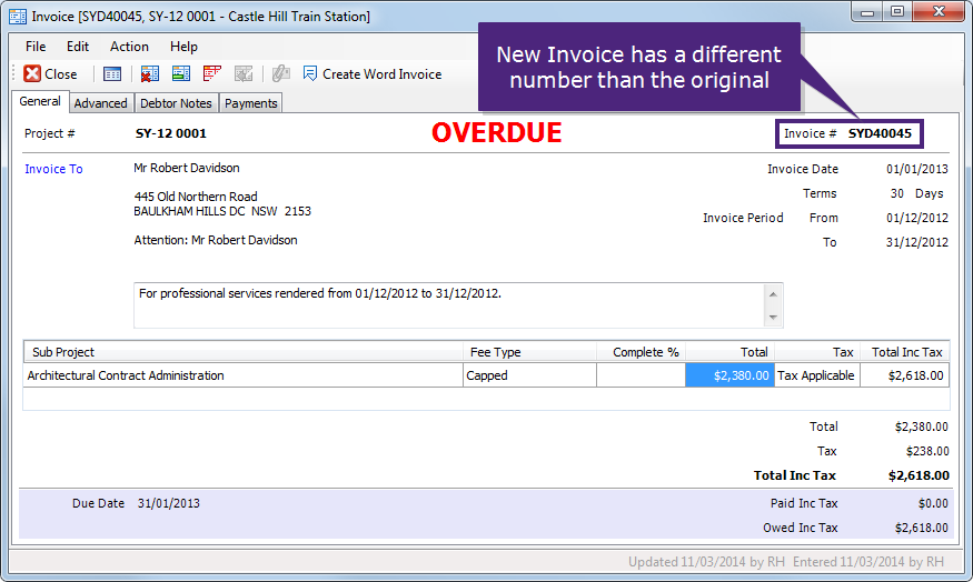 Amend a paid invoice
