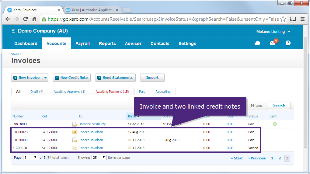 Amend a paid invoice