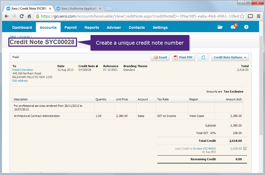 Amend a paid invoice