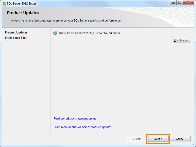 SQL 2012 Management Studio - Server Install