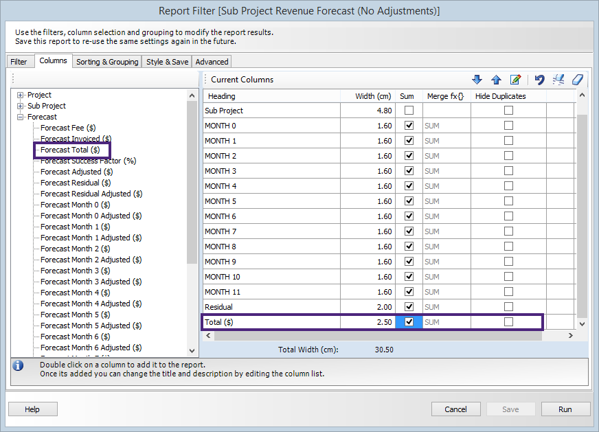 Using Forecast Filters