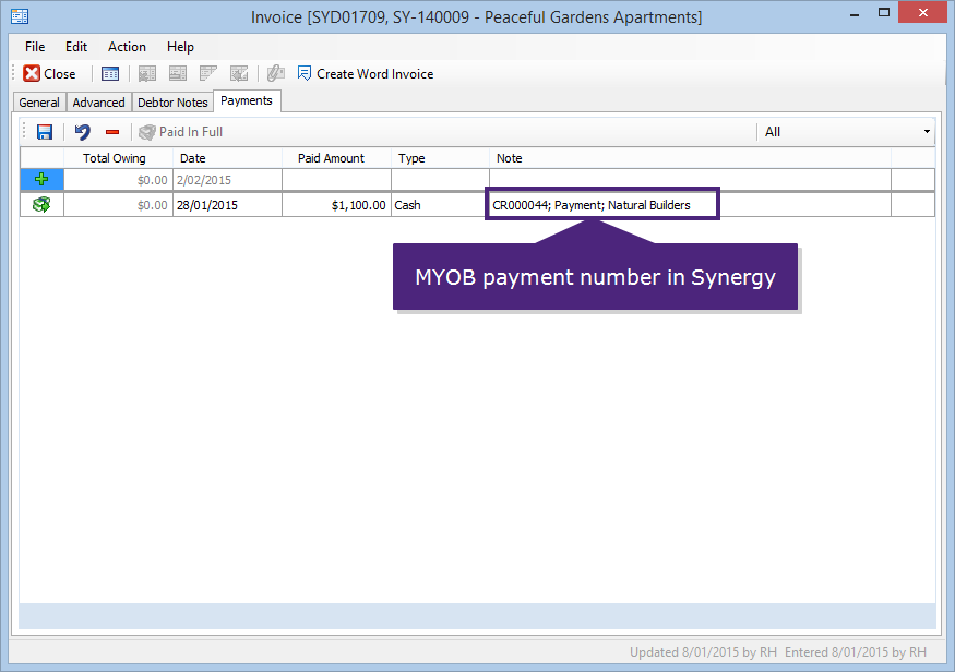 Payments Settings - MYOB ARL Connect