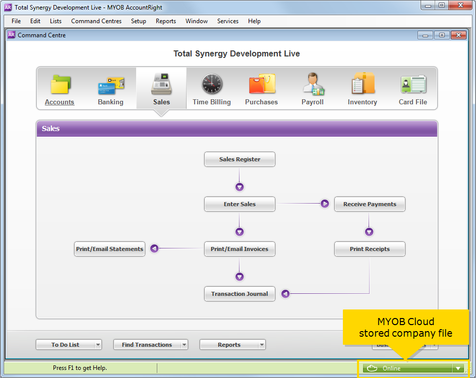 Login - MYOB AccountRight Live Connect