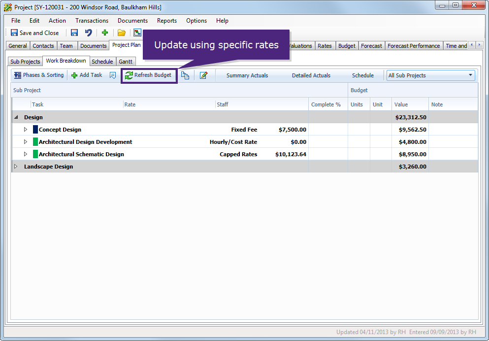 Work Breakdown - Overview
